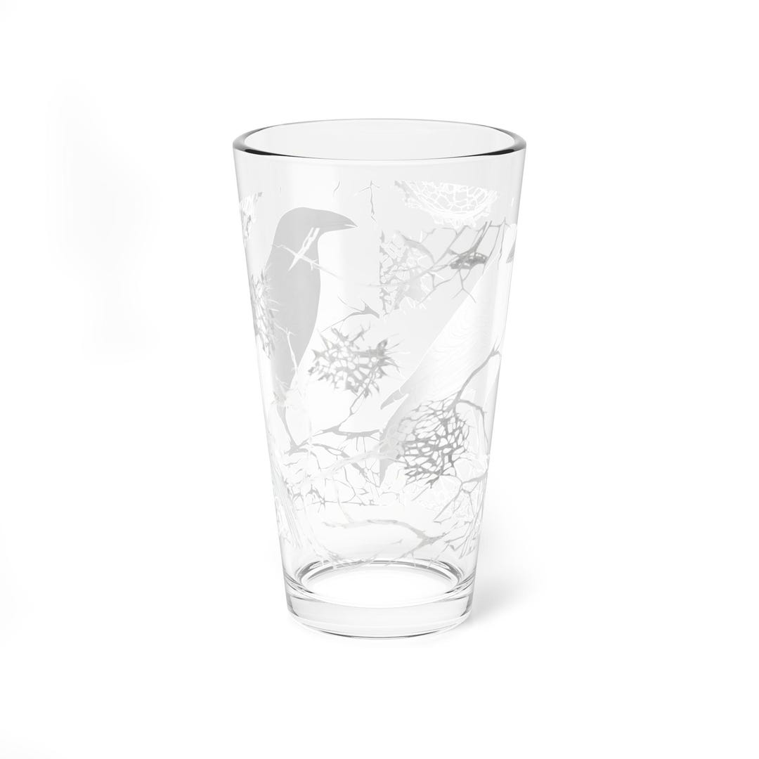 Elegant Raven Etched Look Mixing Glass, 16oz - Perfect for Cocktails ...