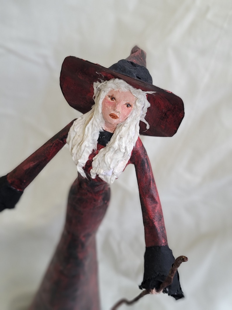Dark Mysterious Strange Beautiful Witchy Woman Handmade Paper Mache ...