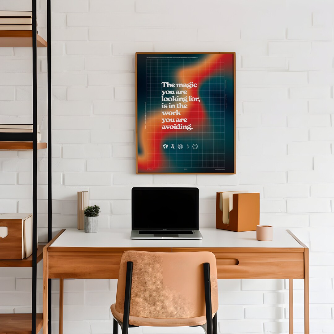 Magic Work | Roll-up Poster| Modern Home Decor | Motivational Wall Art ...