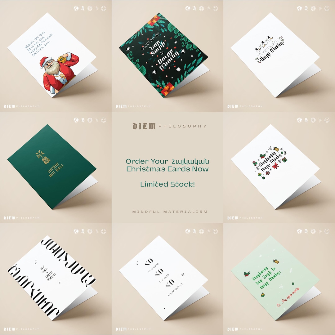 Armenian Christmas Card Assortment | Pack of 8 | Armenian New Year ...
