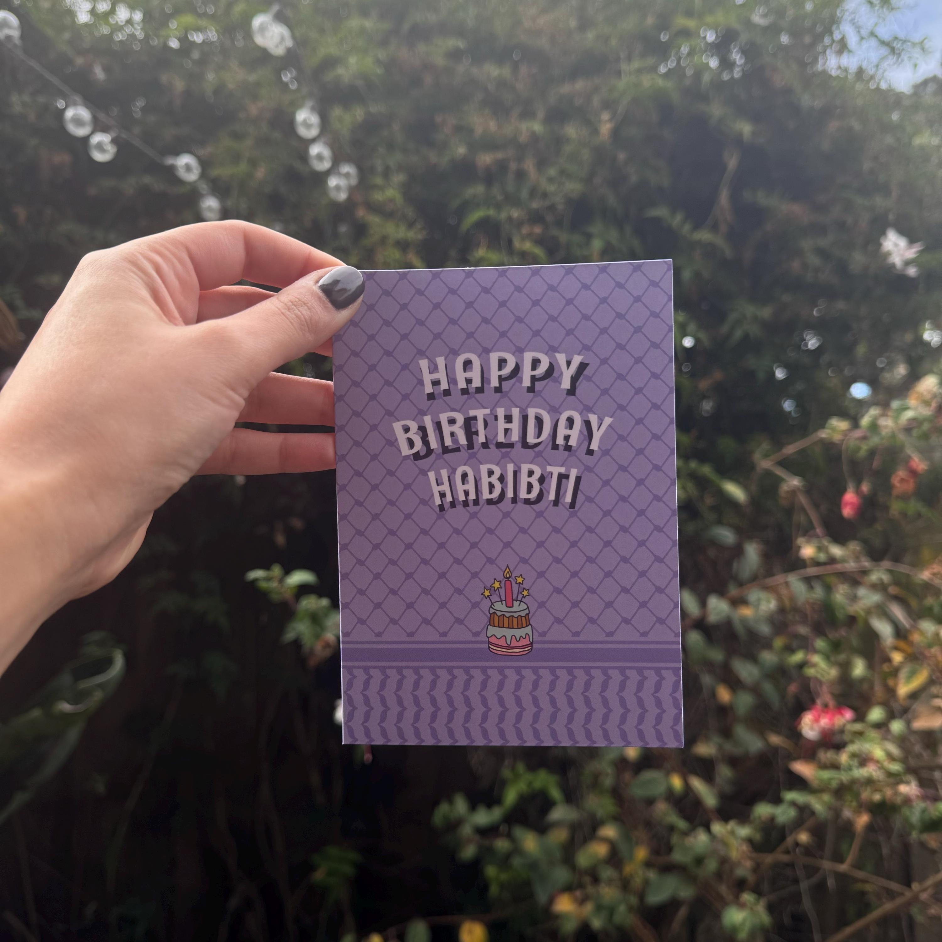 Happy Birthday Habibti | Arabic Greeting Card | Original Design - Etsy