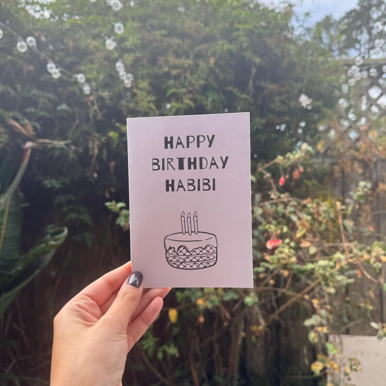 Happy Birthday Habibi| Arabic Greeting Card | Original Design - Etsy