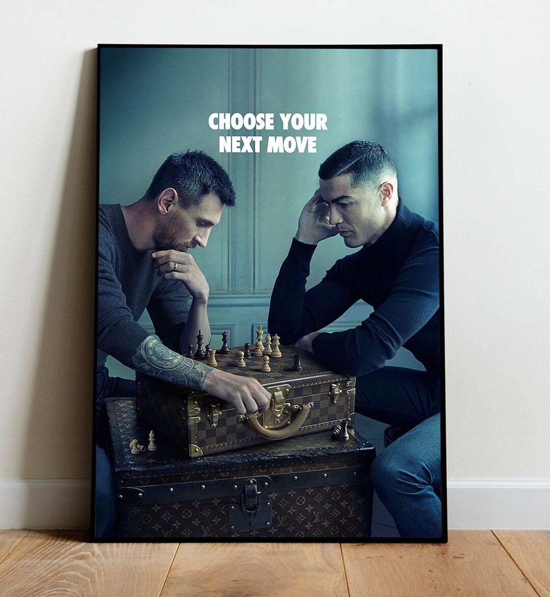 Messi Ronaldo Chess Nike Poster for Bedroom Football Poster, Barcelona ...