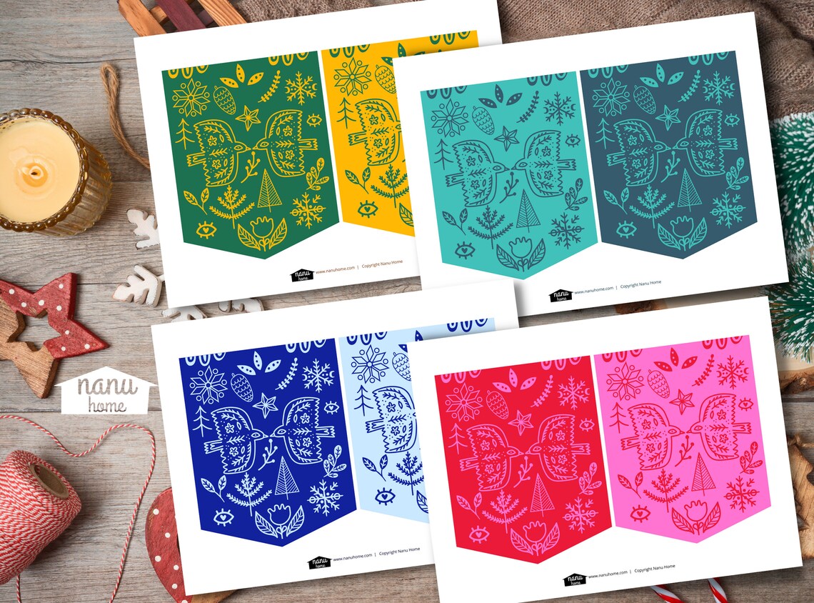 Scandinavian Nordic Hygge Garland Banner Flags DIY Digital Printables ...