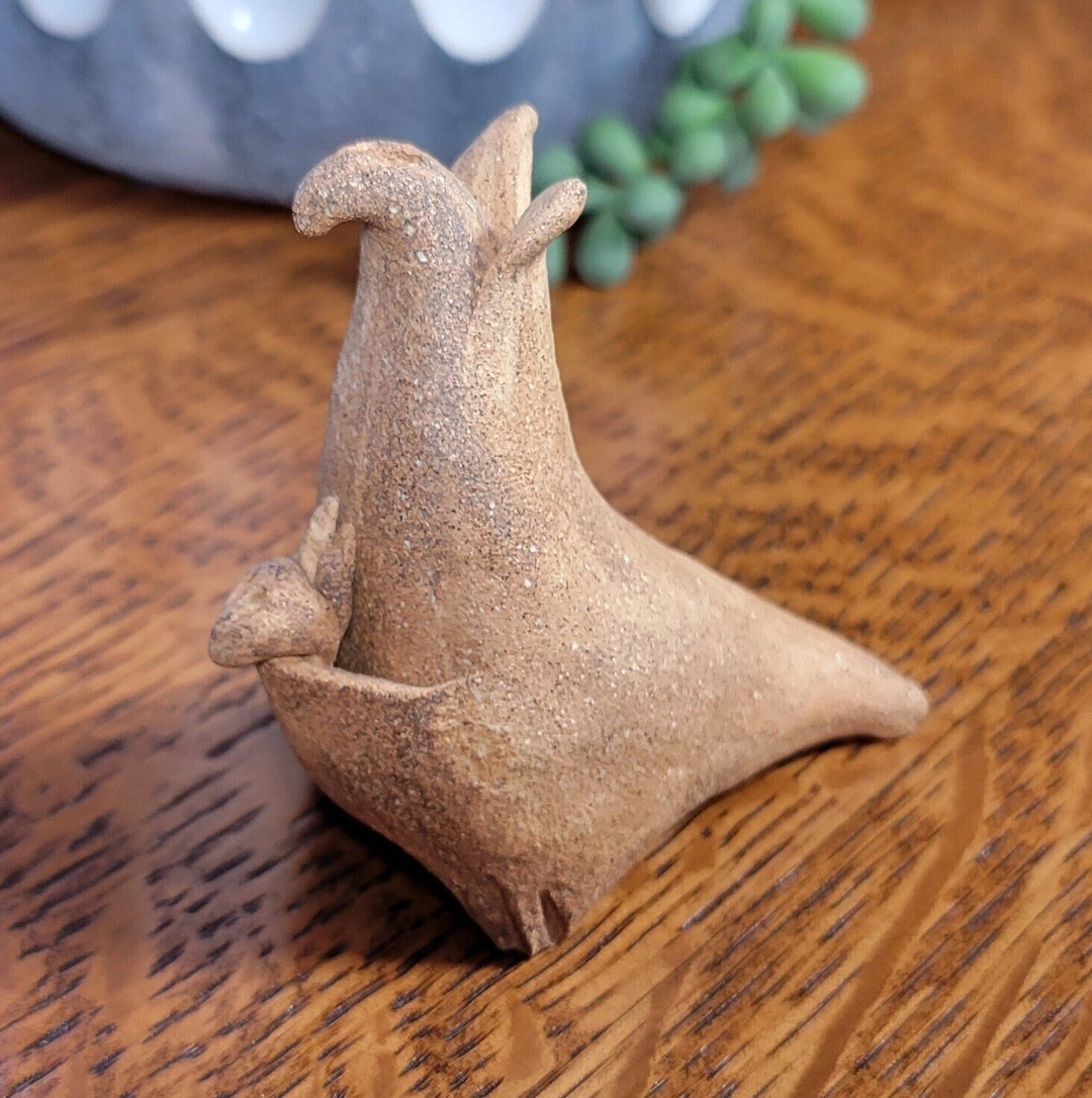 Mod Kangaroo With Joey Figurine, Small Sculpture, Red Clay, Terr Cotta ...