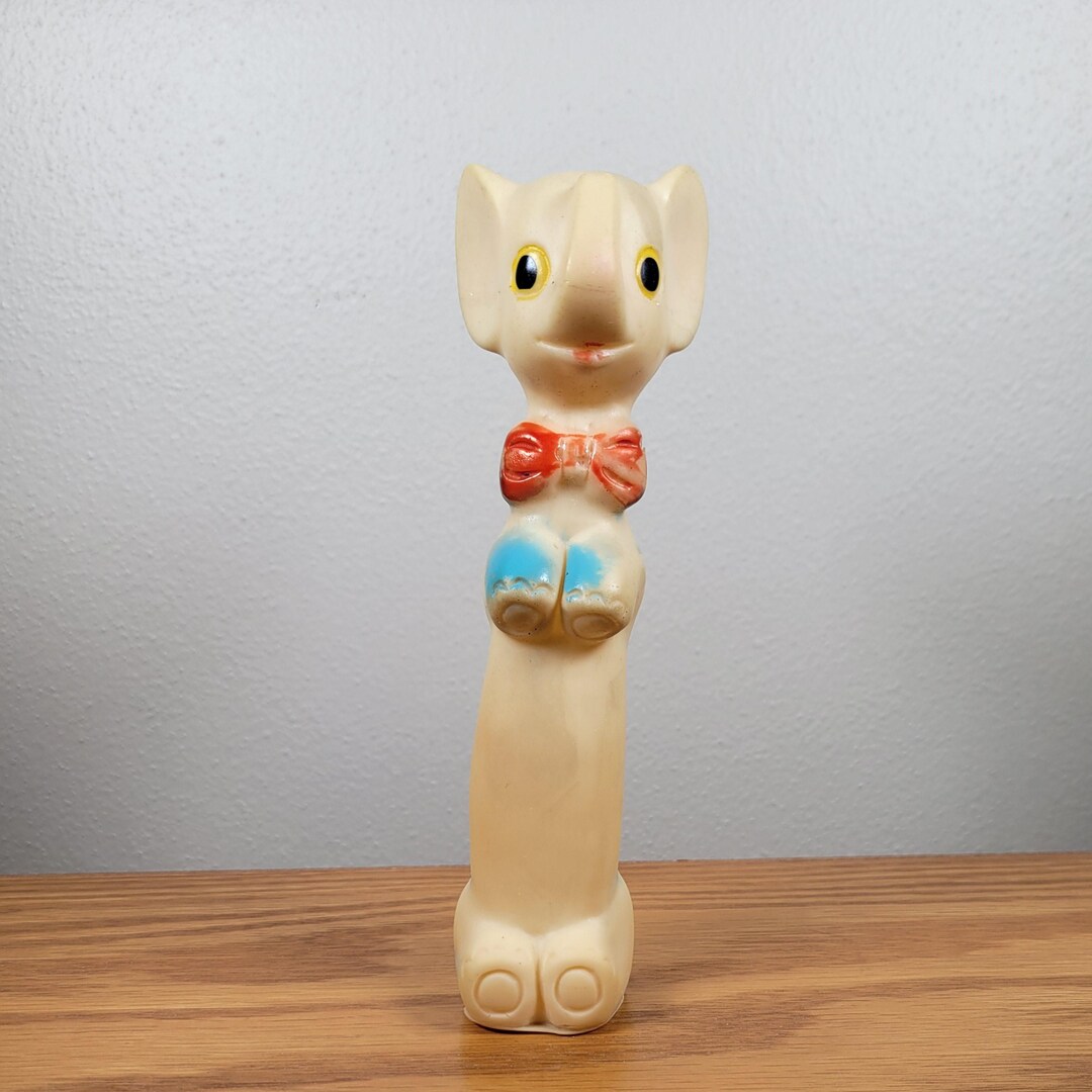 Vintage Long Body Elephant Rubber Toy MCM 6.25" Tall Made in Japan - Etsy