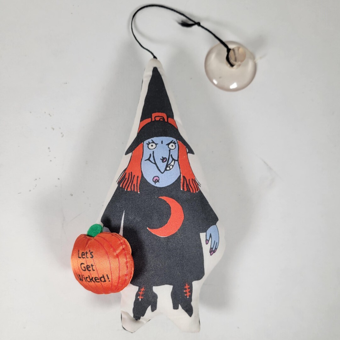 Vintage Dakin Witch Ornament: Stuffed Halloween Hanging Decoration 1988 ...