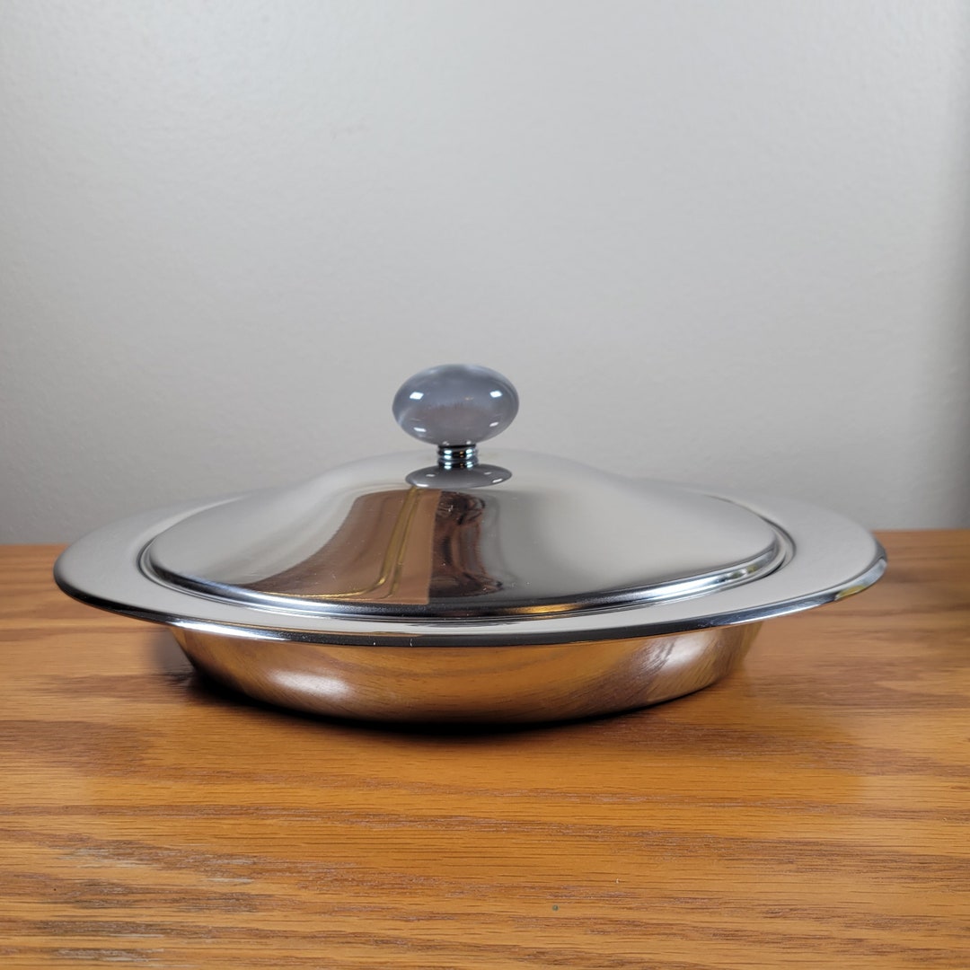 Chrome Couzon 18/10 Stainless Steel MCM Art Deco Oval Shaped Dish and ...