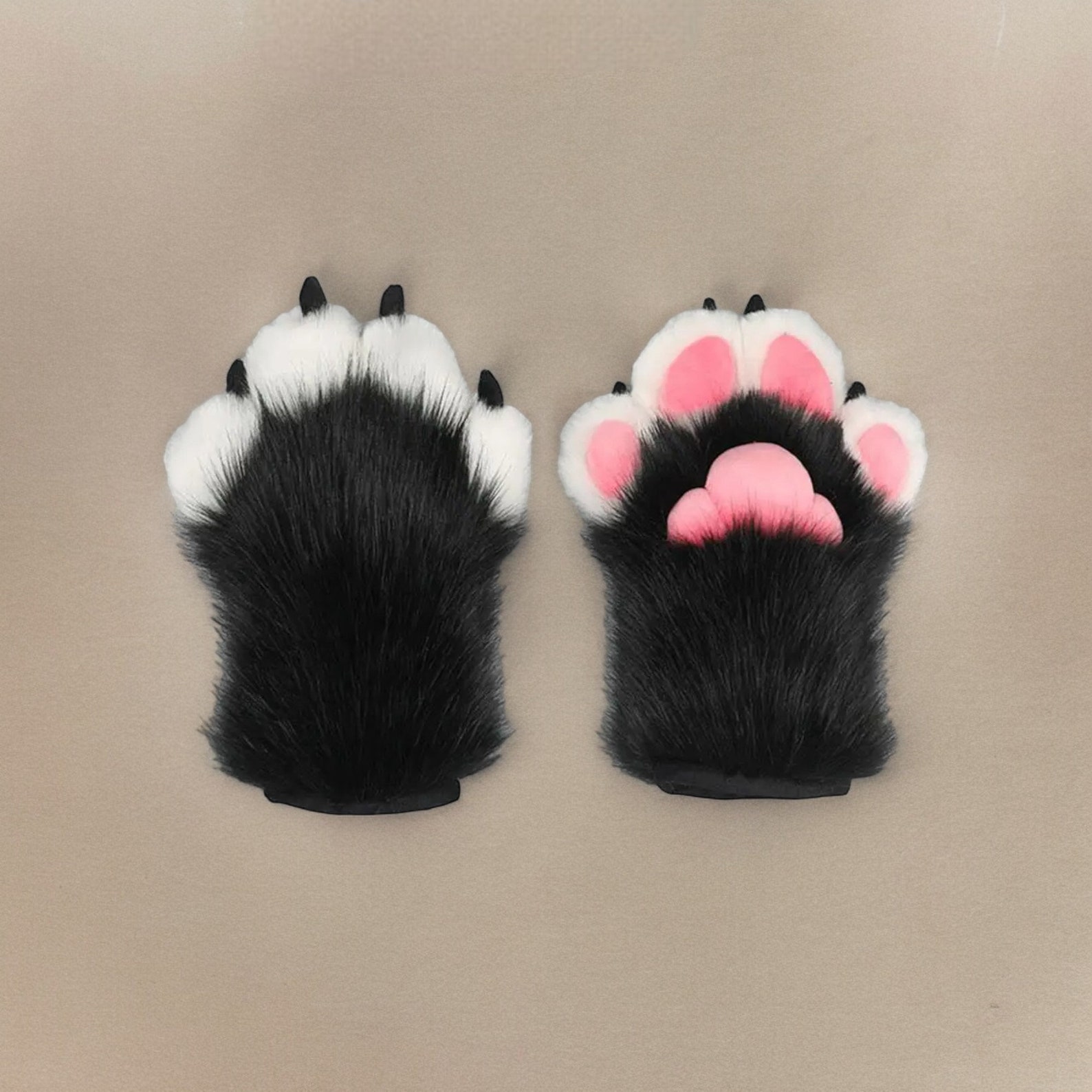 Black Furry Paws Cat Paws Anime Cosplay Furry Costume Accessory Wolf ...