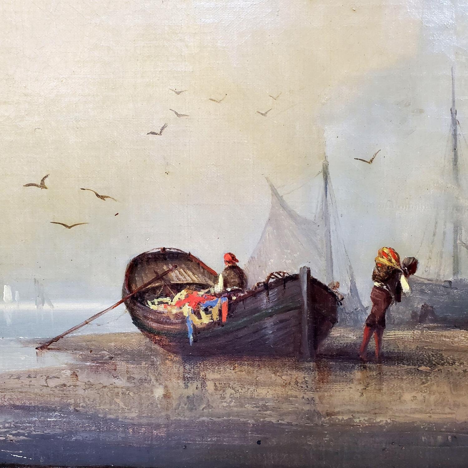 Atmospheric Original Oil Painting of Coastal Scene in Southern Italy by ...