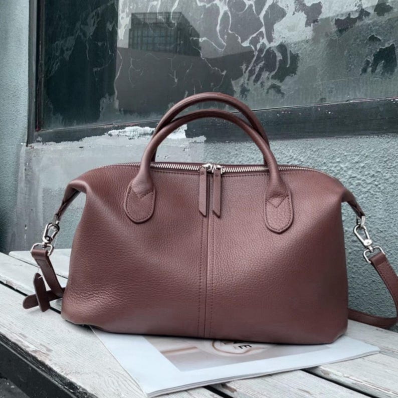 Minimal Handbag,genuine Leather Shoulder Bag,timeless Design Tote Bag ...