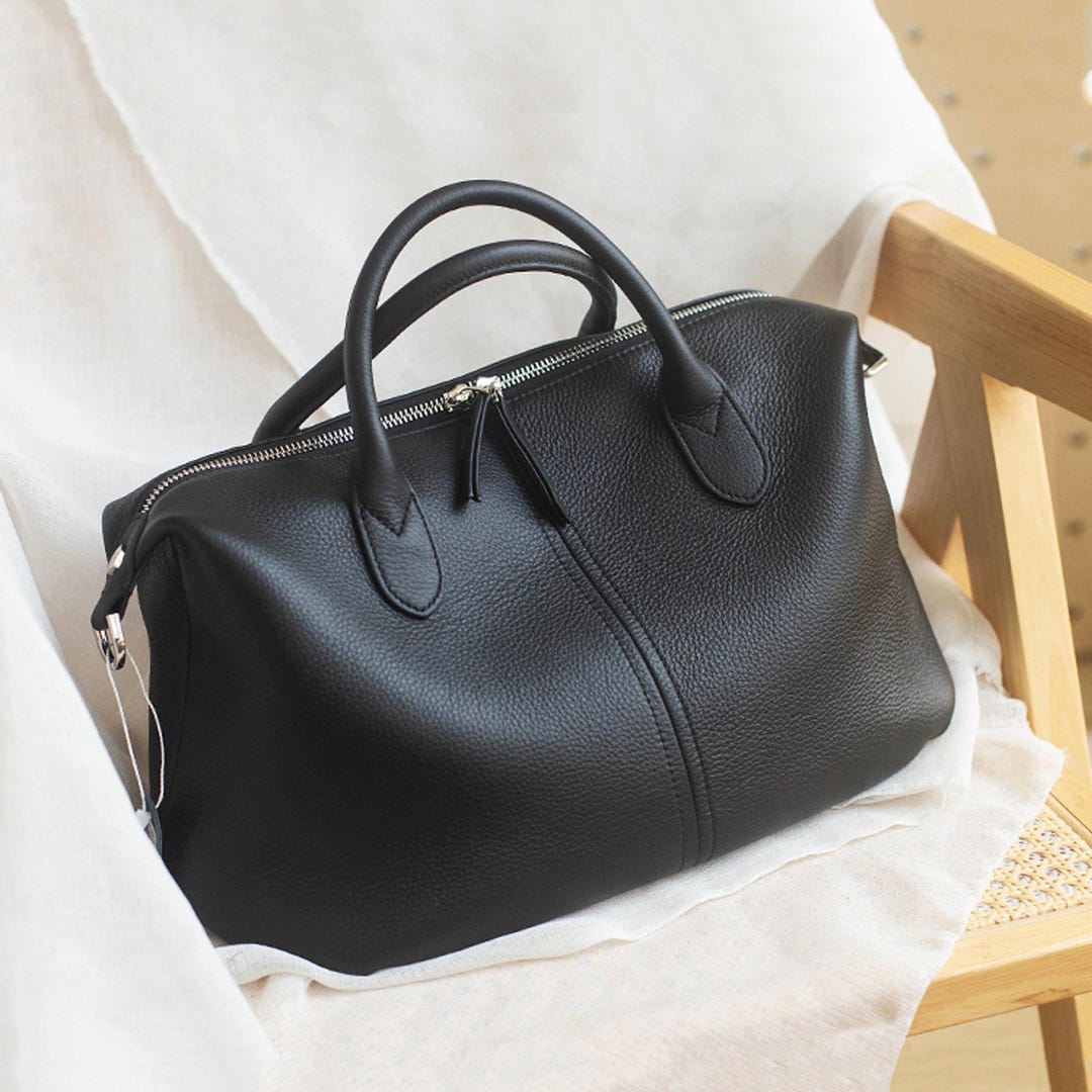 Minimal Handbag,genuine Leather Shoulder Bag,timeless Design Tote Bag ...