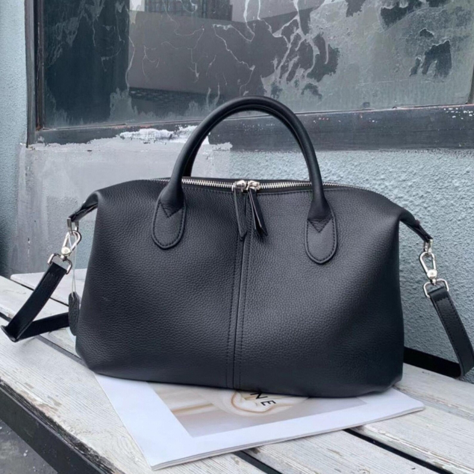 Minimal Handbag,genuine Leather Shoulder Bag,timeless Design Tote Bag ...