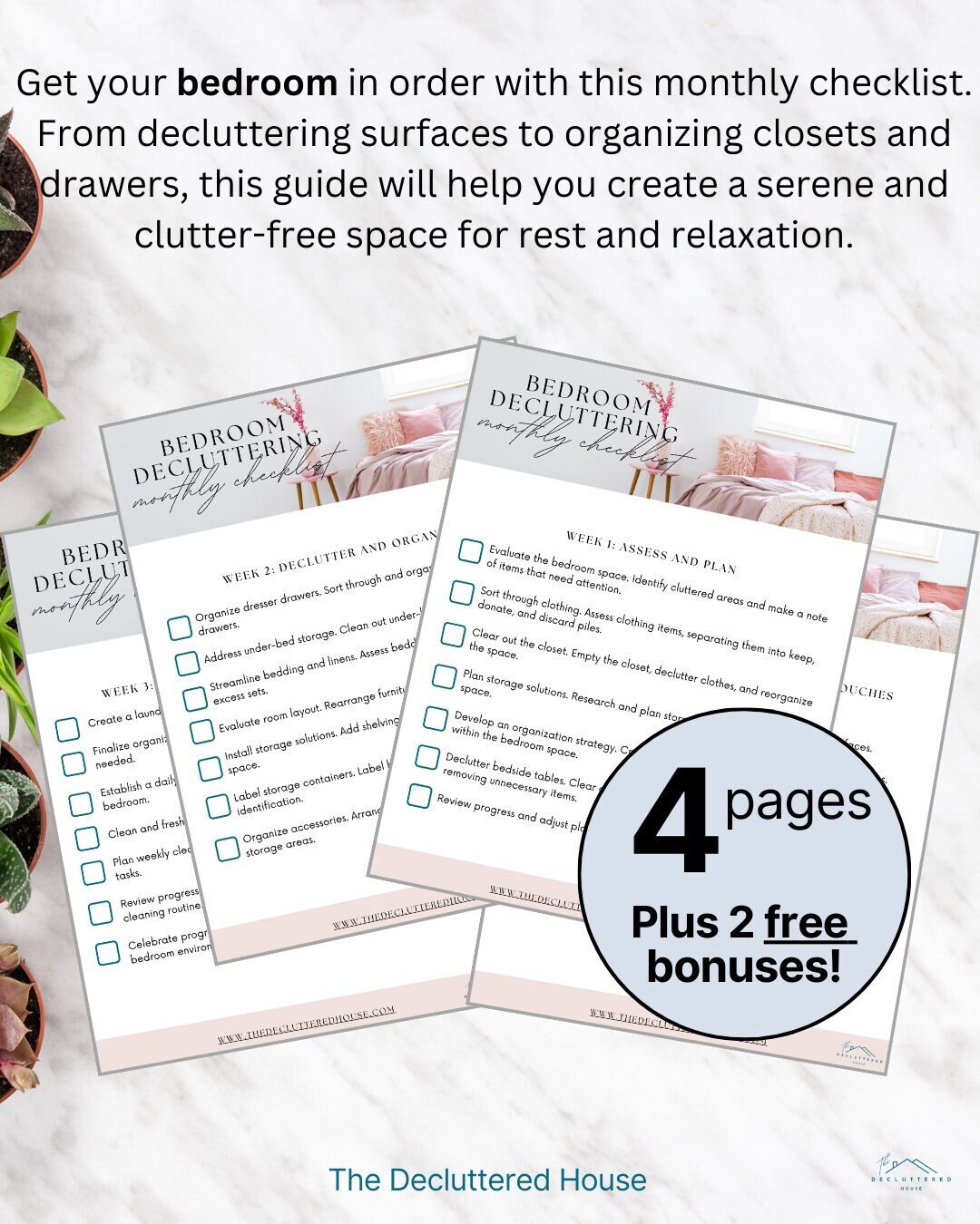 Bedroom Decluttering Checklist, Home Organization, Spring Cleaning ...