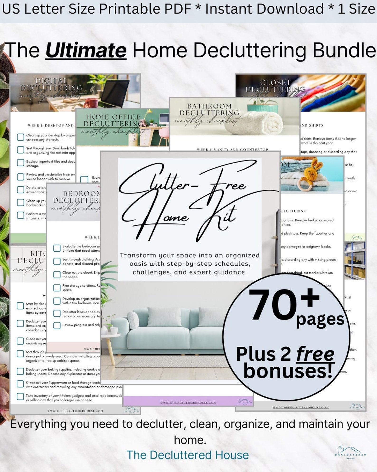 Decluttering Checklist Printable, Declutter Planner, Decluttering ...