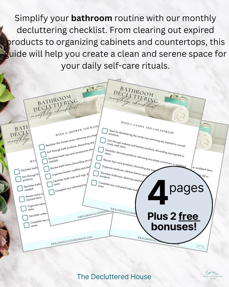 Bathroom Decluttering Checklist, Home Organization, Spring Cleaning ...