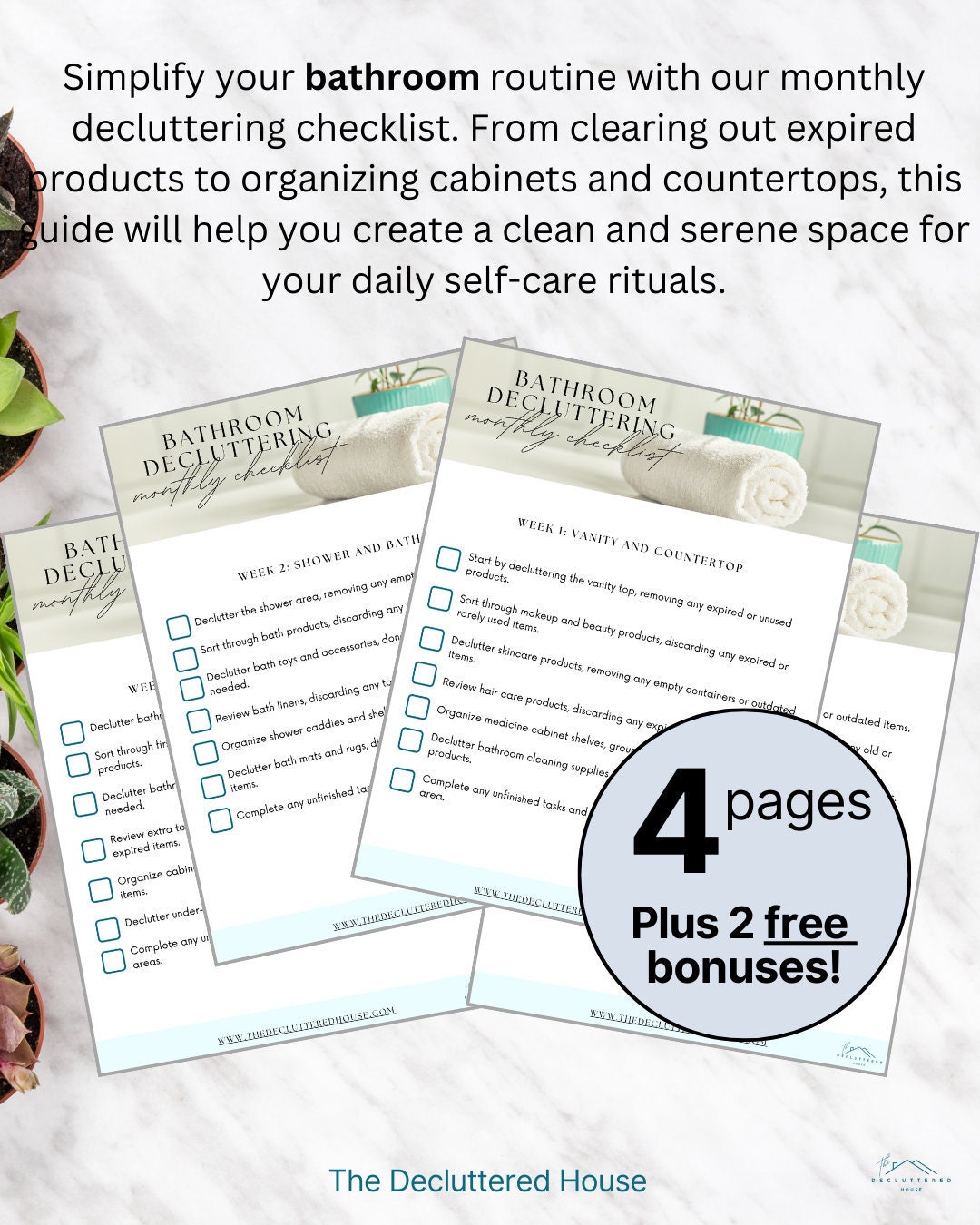 Bathroom Decluttering Checklist, Home Organization, Spring Cleaning ...