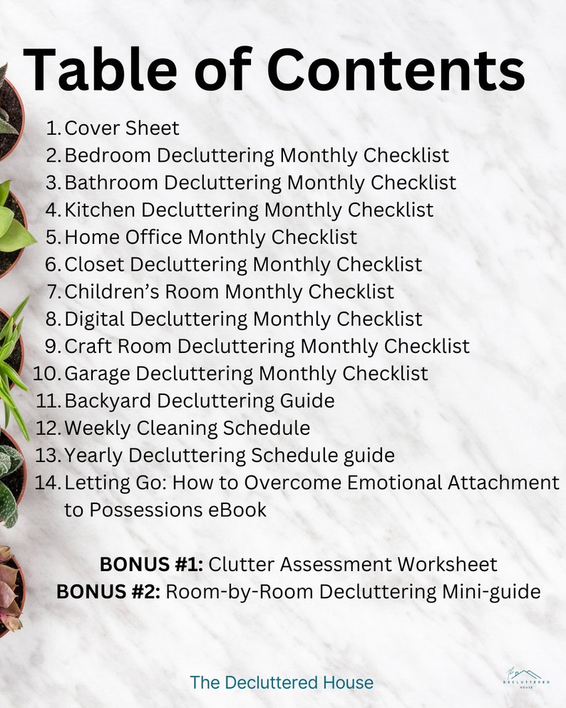 Decluttering Checklist Printable, Declutter Planner, Decluttering ...