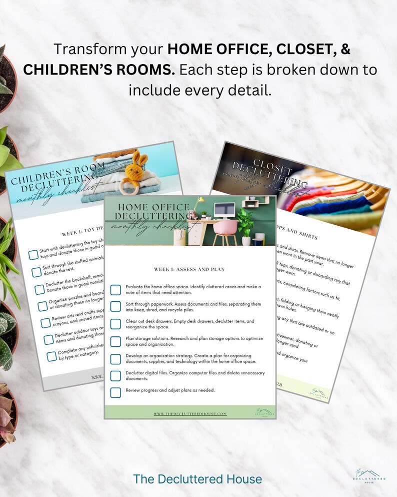 Decluttering Checklist Printable, Declutter Planner, Decluttering ...