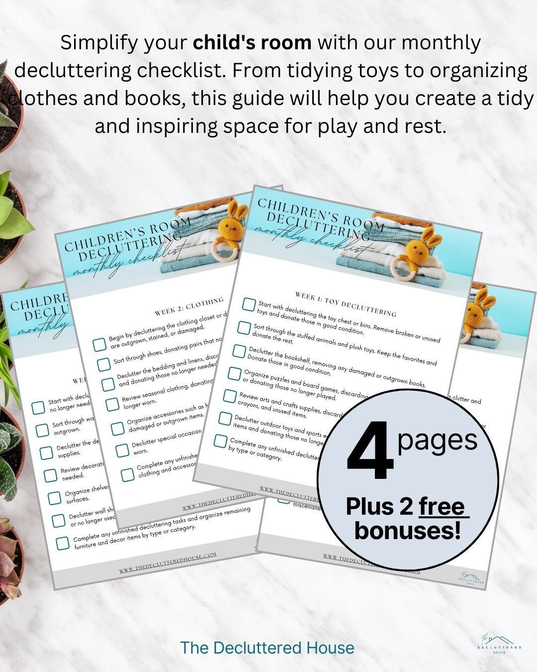 Children's Room Decluttering Checklist, Home Organization, Spring ...