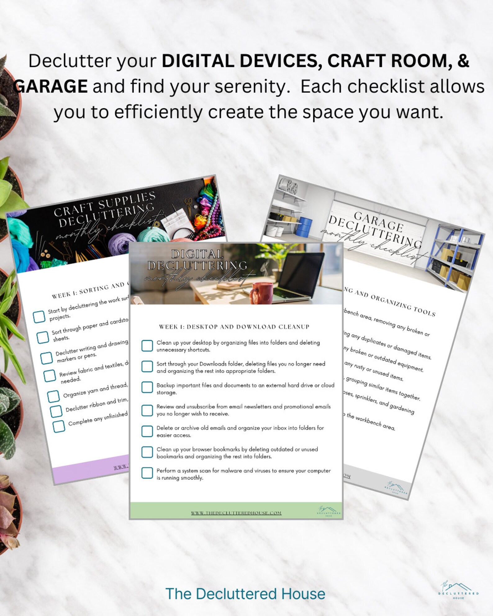 Decluttering Checklist Printable, Declutter Planner, Decluttering ...