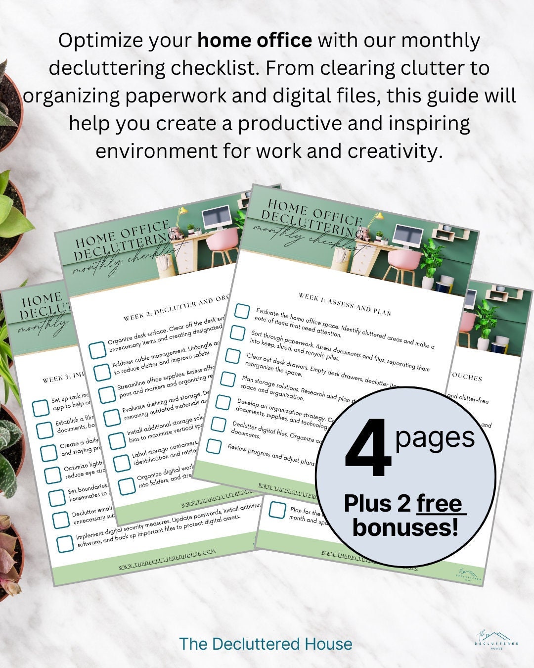 Home Office Decluttering Checklist, Home Organization, Spring Cleaning ...