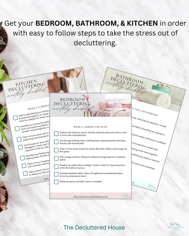 Decluttering Checklist Printable, Declutter Planner, Decluttering ...