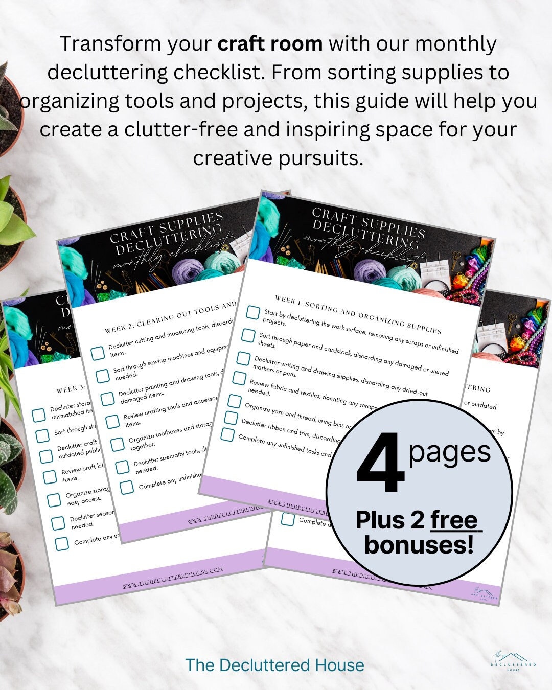 Craft Room Decluttering Checklist, Home Organization, Spring Cleaning ...