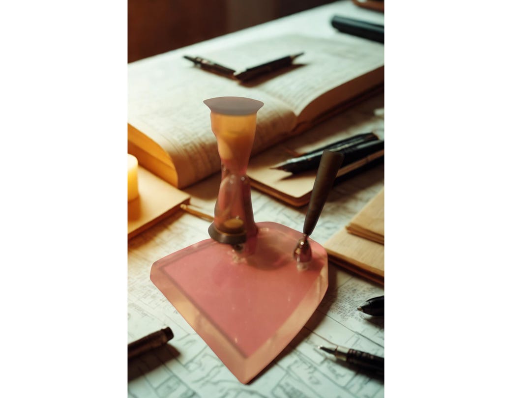 Vintage Lucite Hourglass Pen Holder - Etsy