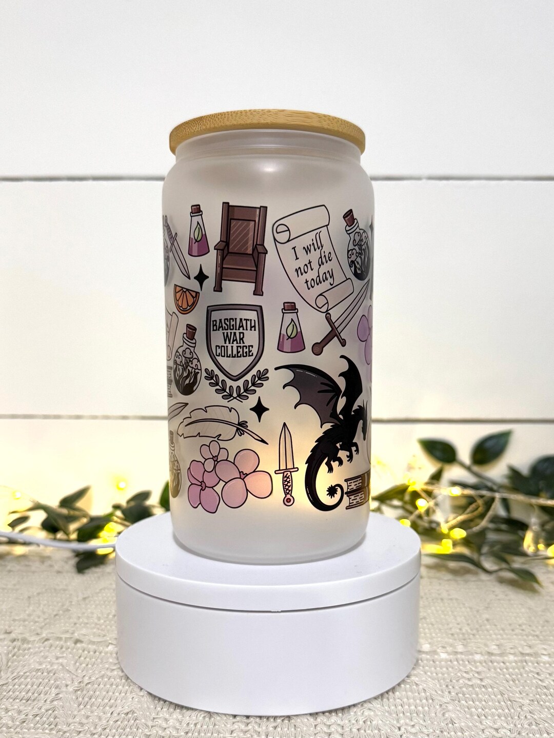 The Fourth Wing Frosted Glass Tumbler - Coffee Lover Gift - Fourth Wing ...