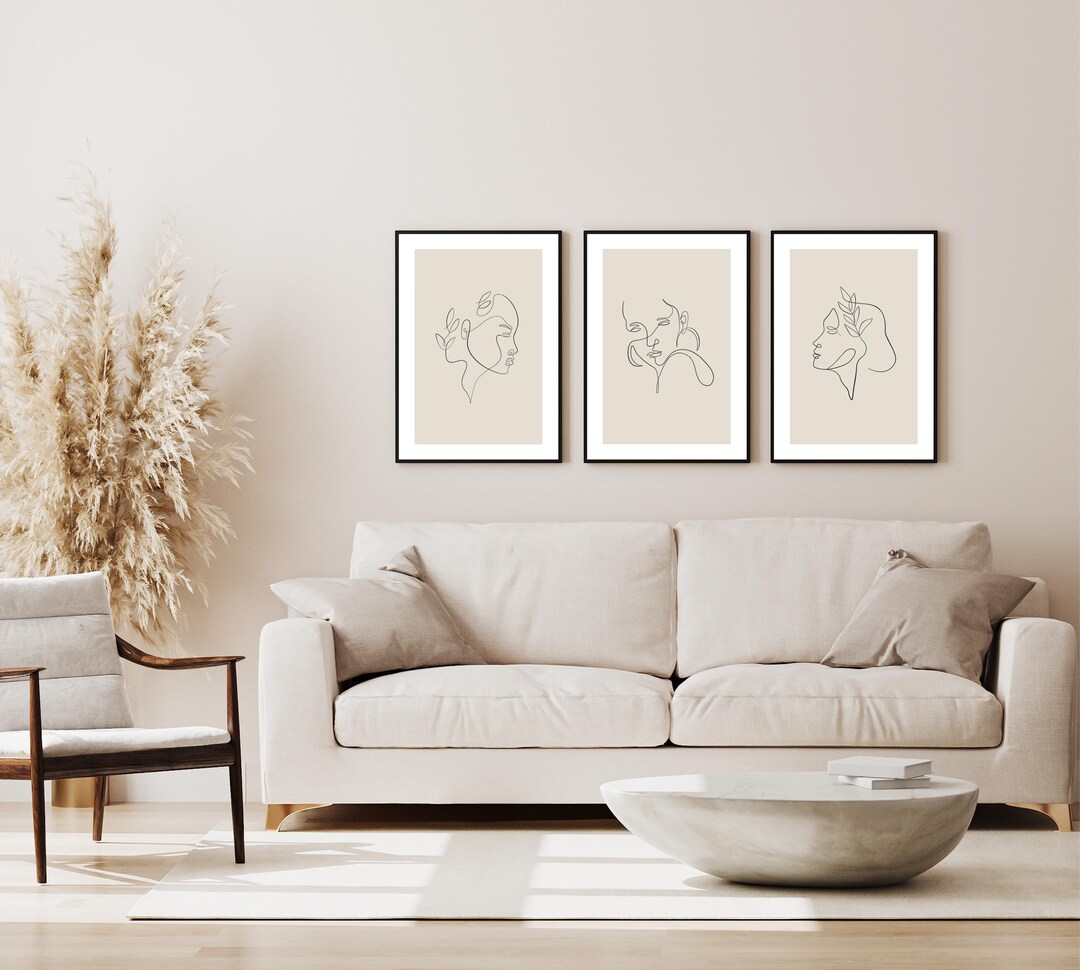 Poster Set, 3 Posters, Line Art Posters, Line Print, Wall Decoration ...