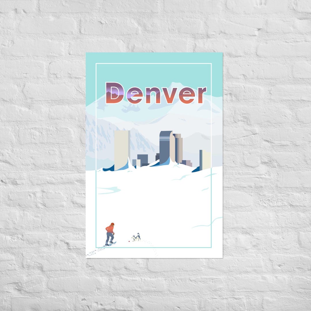Denver Travel Poster: Ski Season Art, Colorado Wall Decor - Etsy