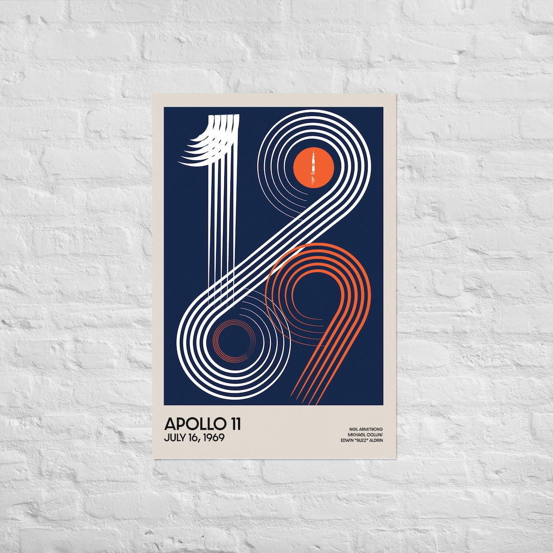 Apollo 11 Poster, NASA Wall Art, Moon Landing Wall Decor, Space History ...