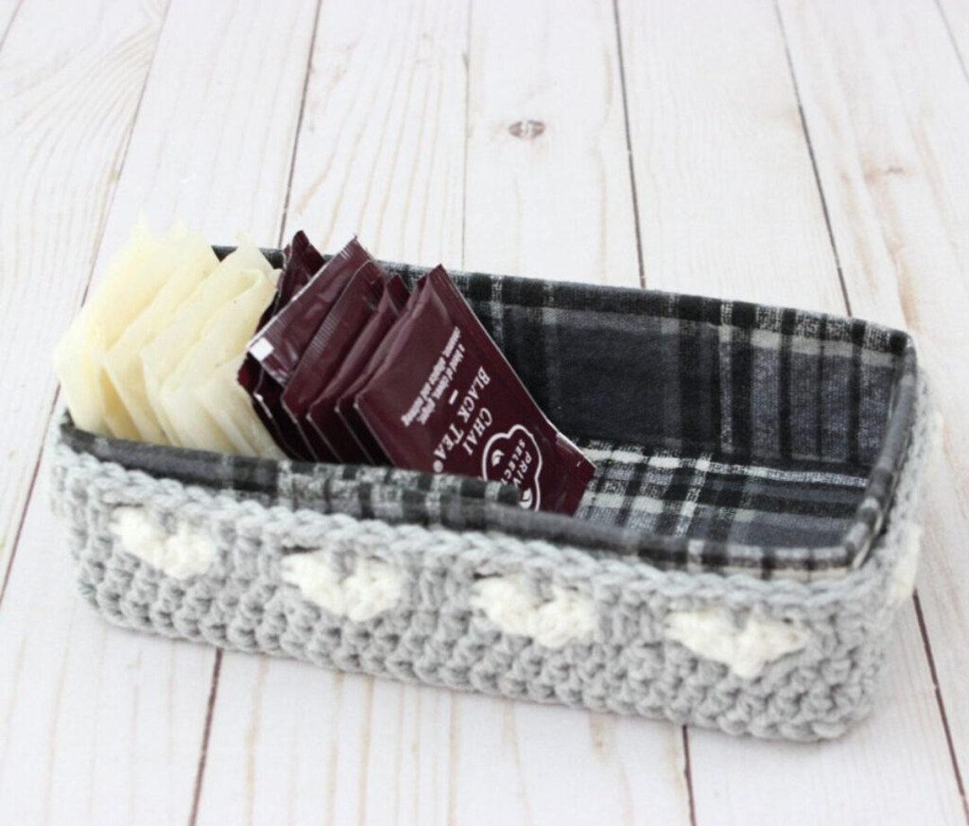 Tea Bag Basket Crochet Pattern - Easy Pattern With A Heart Stitch ...
