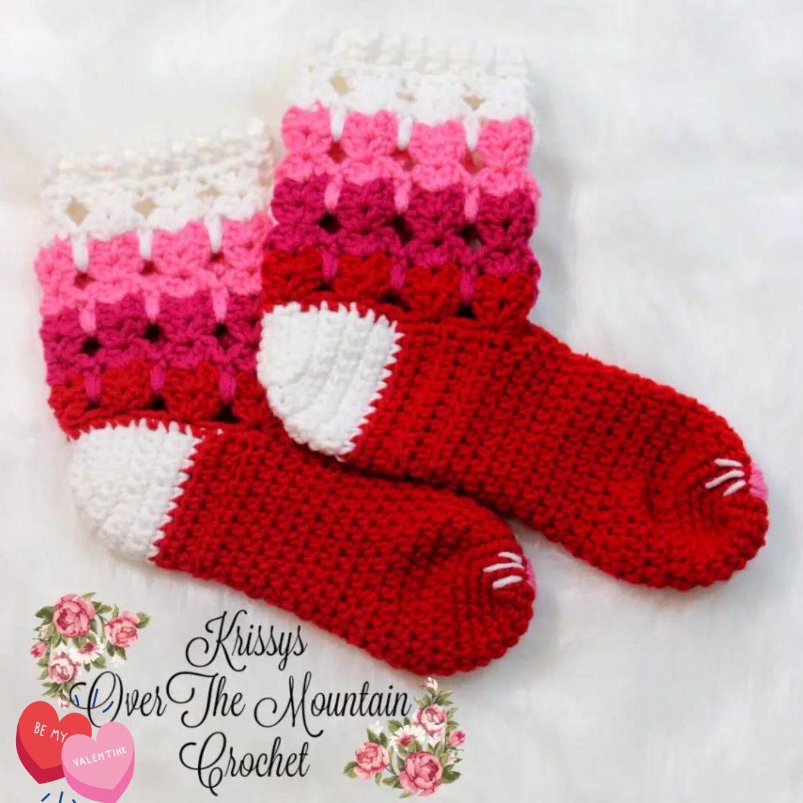 Crochet Sock Pattern Kitty Cat Sock 2t-4t Children Adult - Etsy