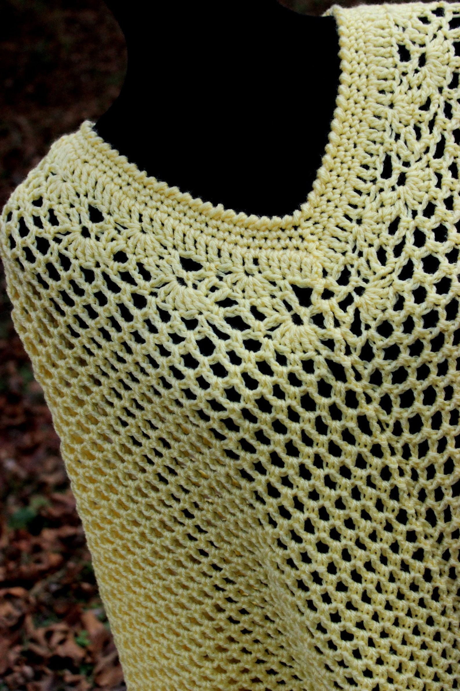 Mesh Poncho Crochet Pattern - Lace Over Brook Poncho - Small to XL - 1x ...