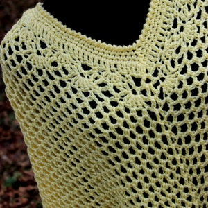 Mesh Poncho Crochet Pattern - Lace Over Brook Poncho - Small to XL - 1x ...