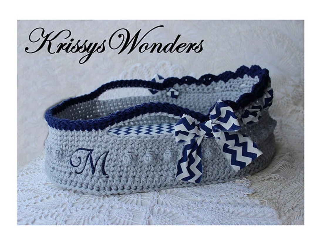Large Moses Basket Crochet Pattern: 18-20" Doll, Newborn Prop (PDF ...