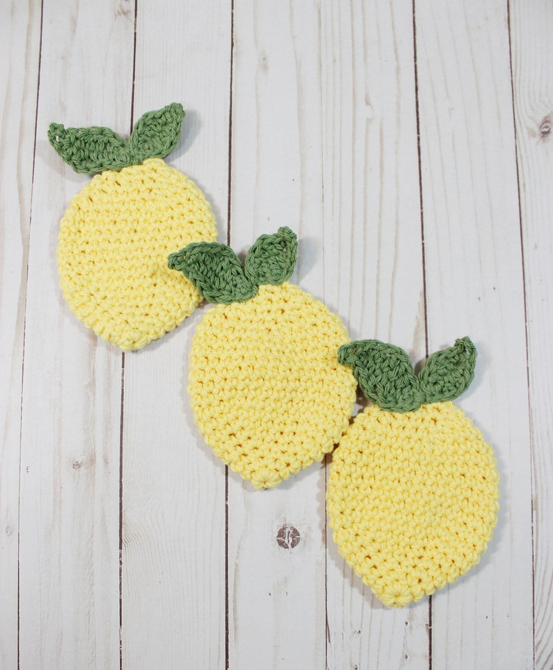 Lemon Dishcloth Crochet Pattern: Farmhouse Kitchen Decor (PDF Pattern ...