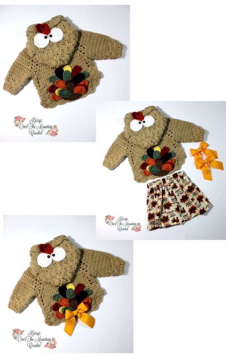 Child's Crochet Turkey Sweater Pattern: Multi Stitch Thanksgiving ...