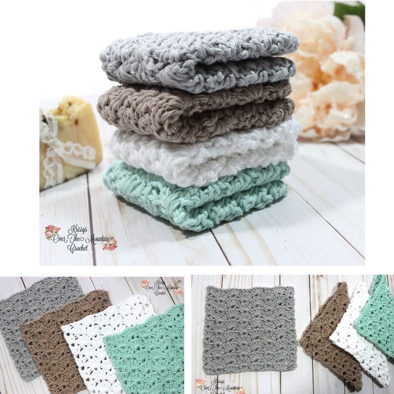 Easy & Fast Crochet Dishcloth Washcloth Shells Stitch - Etsy