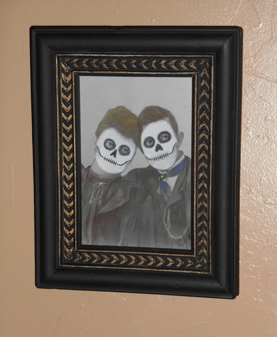 Original Macabre Creepy Altered Art Photograph Victorian Skeleton Dead ...