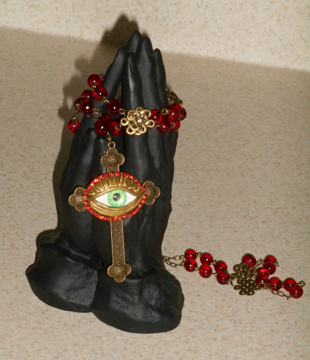 Hand Crafted One of a Kind All Seeing Evil Eye Glass Beaded Rosary ...