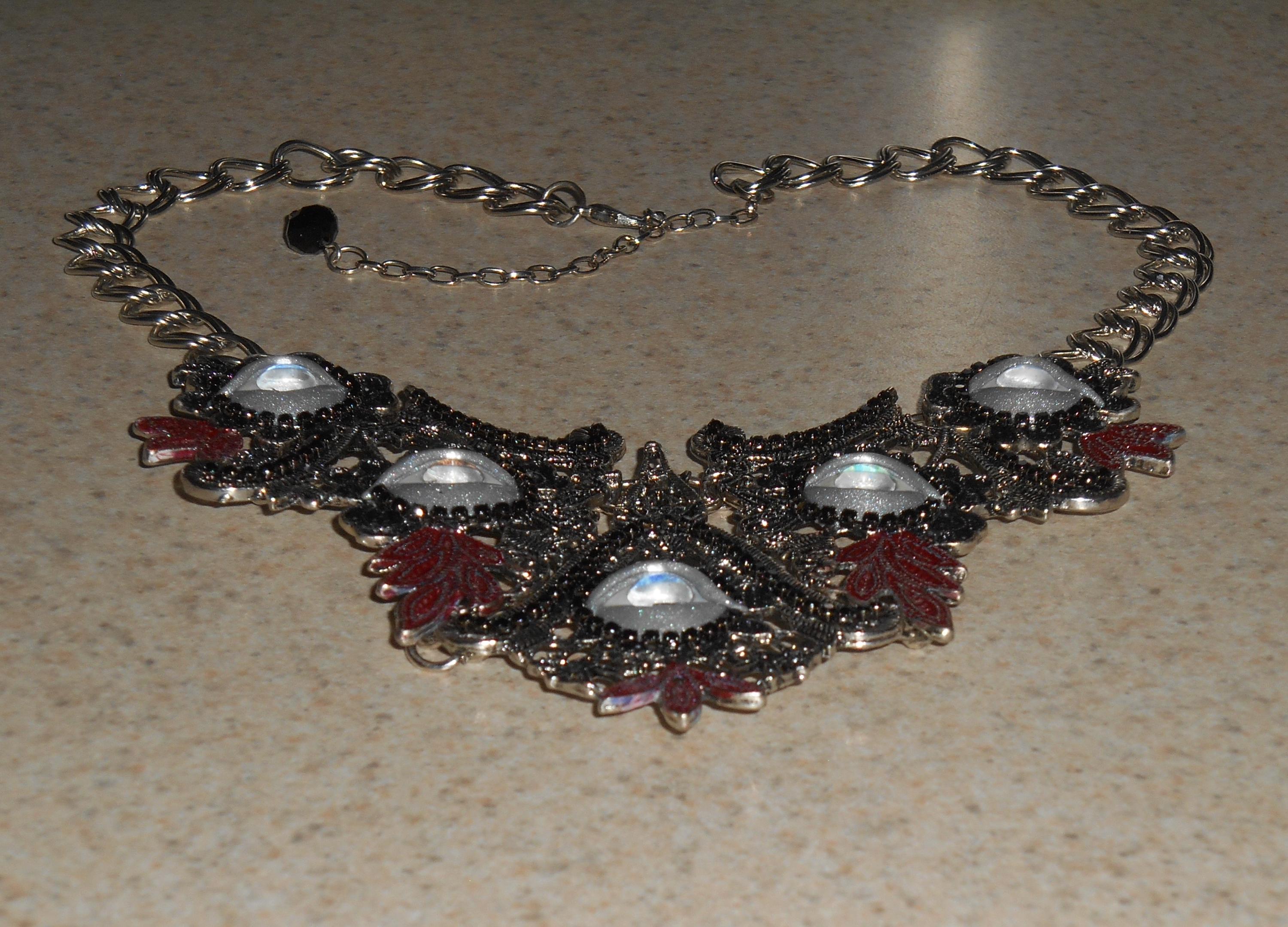 Elegant Classy Gothic Ornate Filagree Statement All Seeing Evil Eye Bib ...