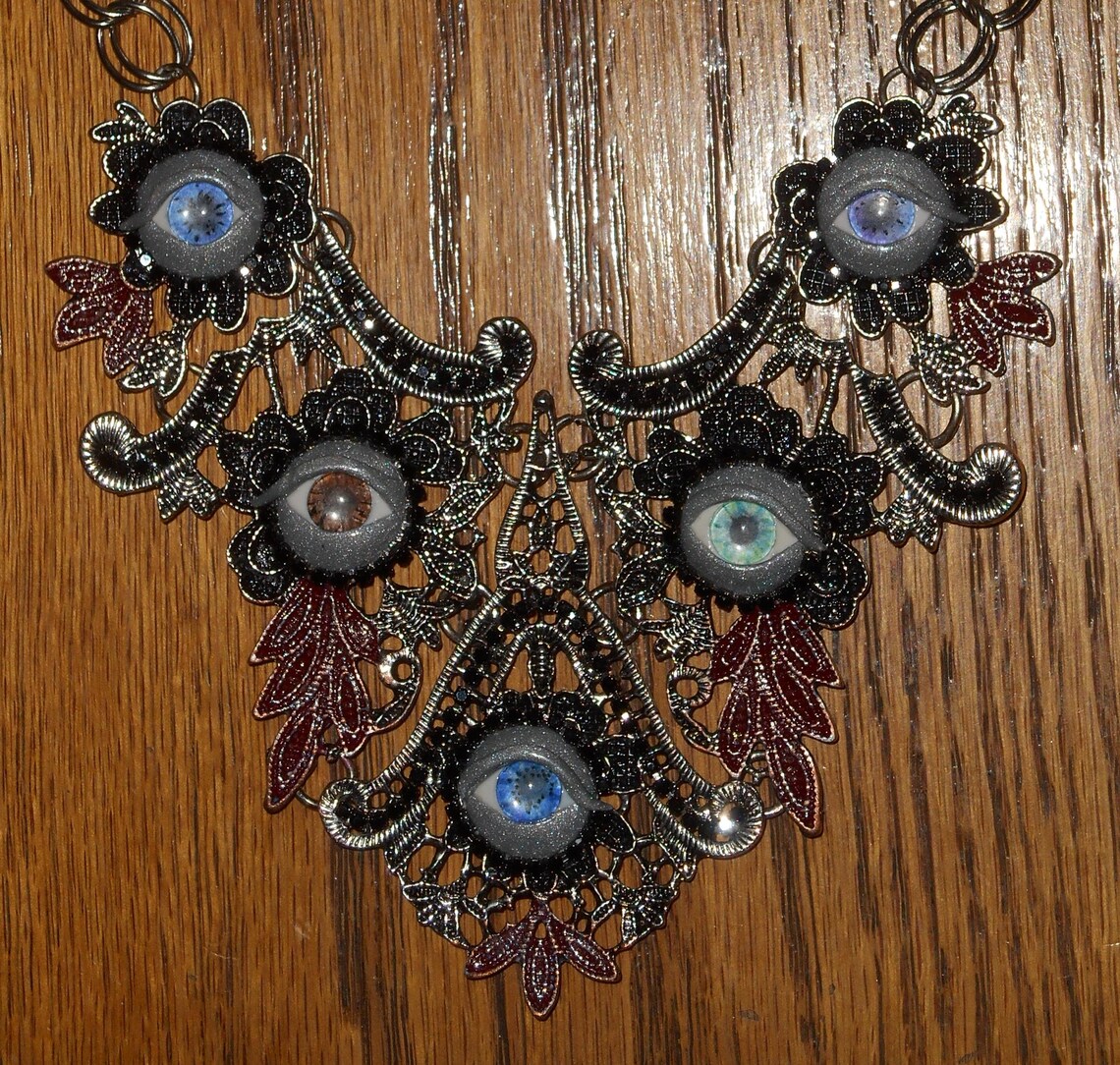Elegant Classy Gothic Ornate Filagree Statement All Seeing Evil Eye Bib ...