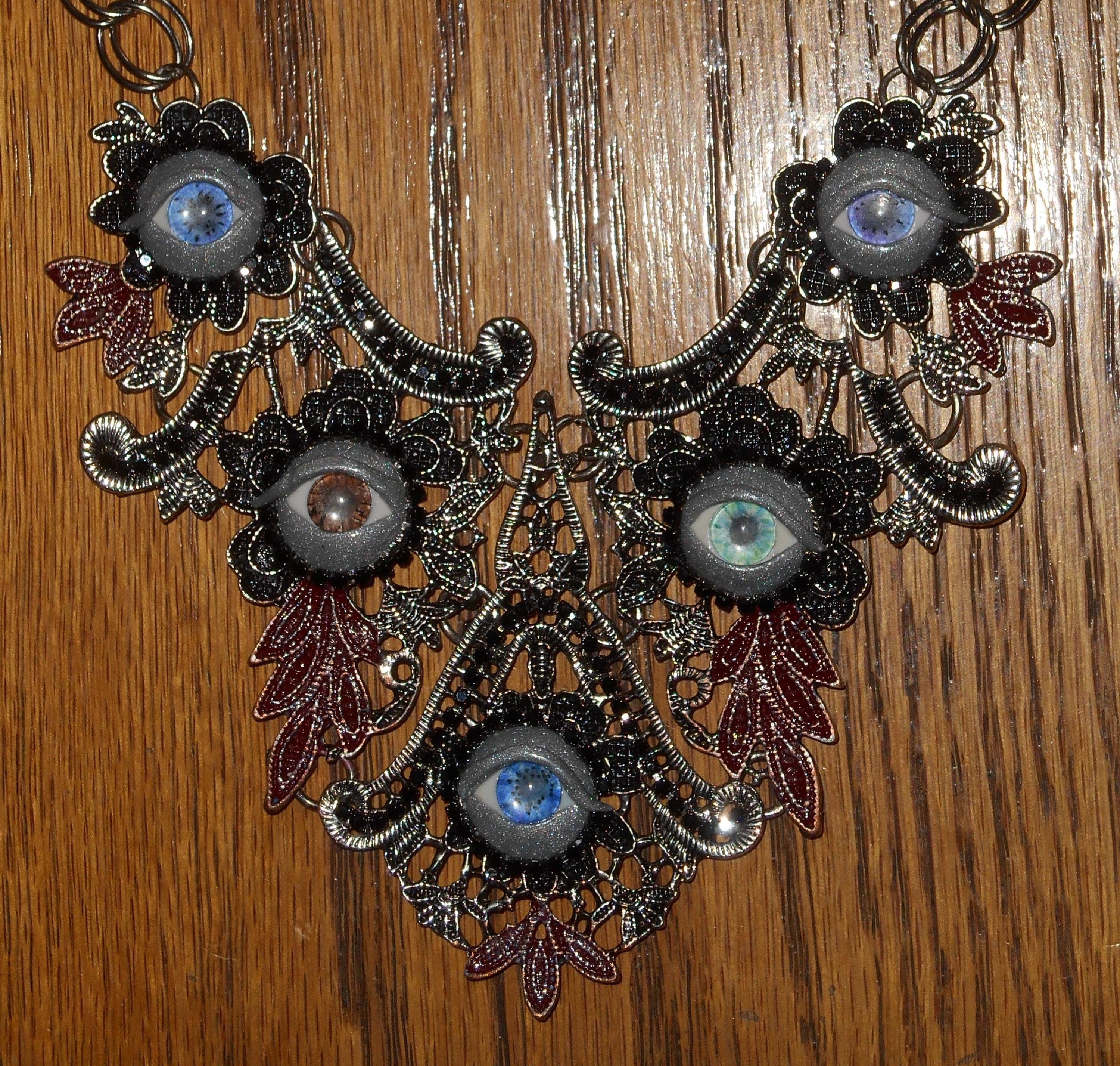 Elegant Classy Gothic Ornate Filagree Statement All Seeing Evil Eye Bib ...