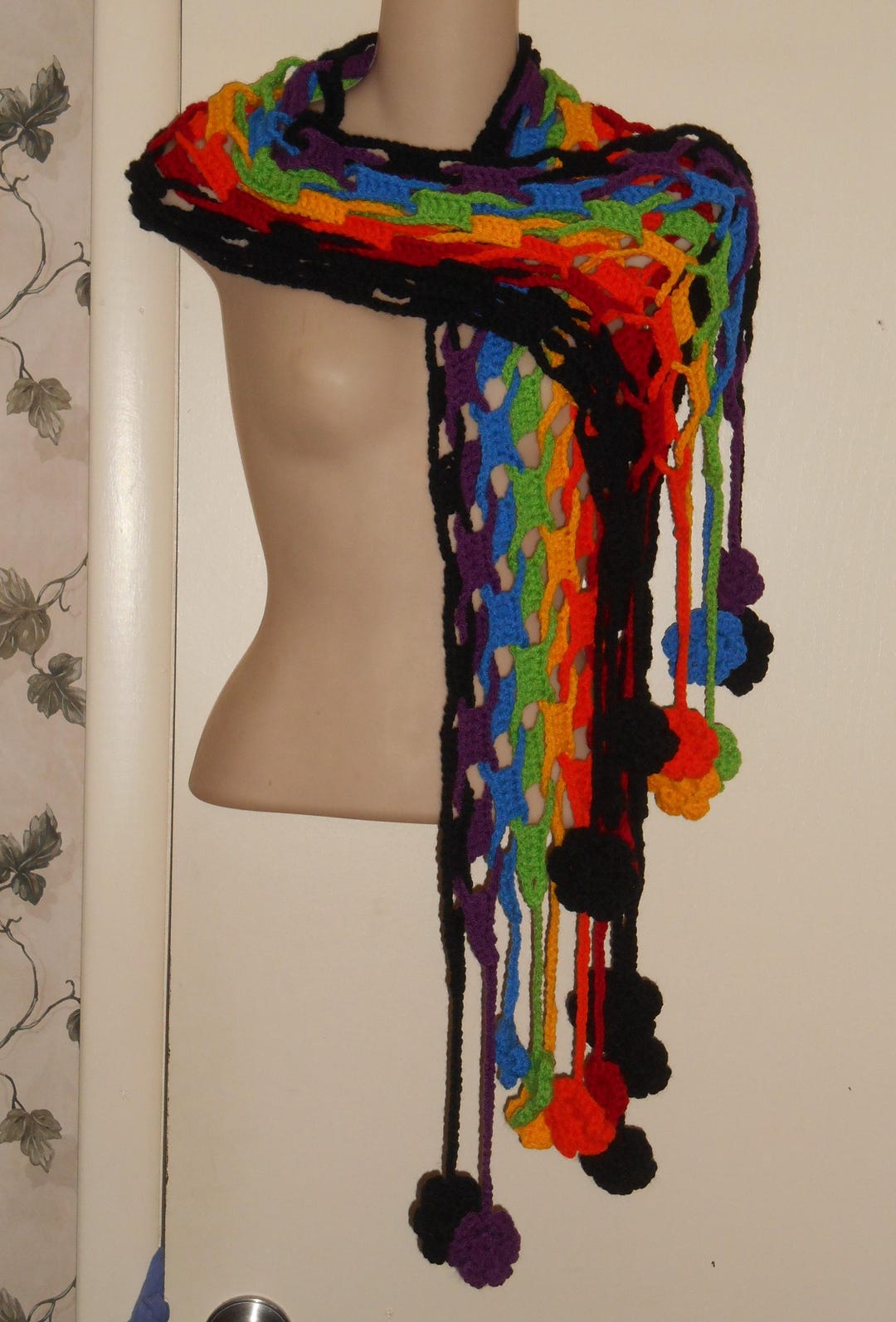 Handcrafted Unique LGBTQ Rainbow Gay Pride Unisex Crochet Wrap Scarf ...