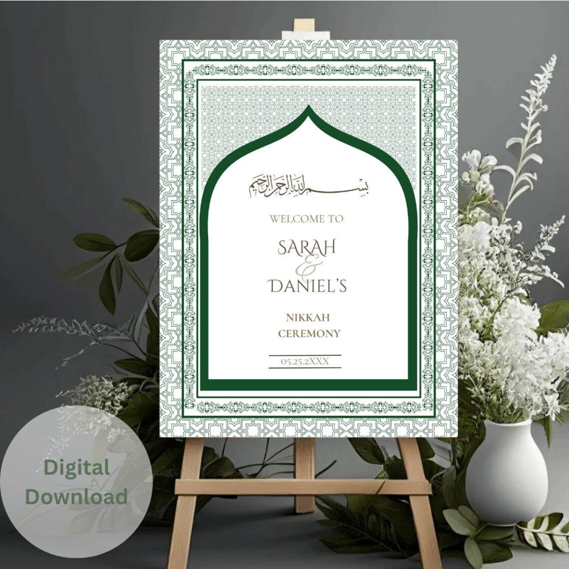 Custom Muslim Wedding Sign, Wedding Welcome Sign, Custom Welcome Sign ...
