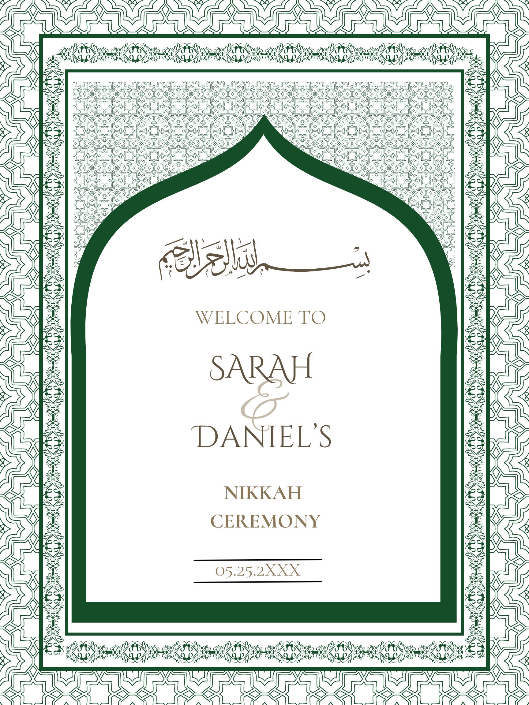 Custom Muslim Wedding Sign, Wedding Welcome Sign, Custom Welcome Sign ...