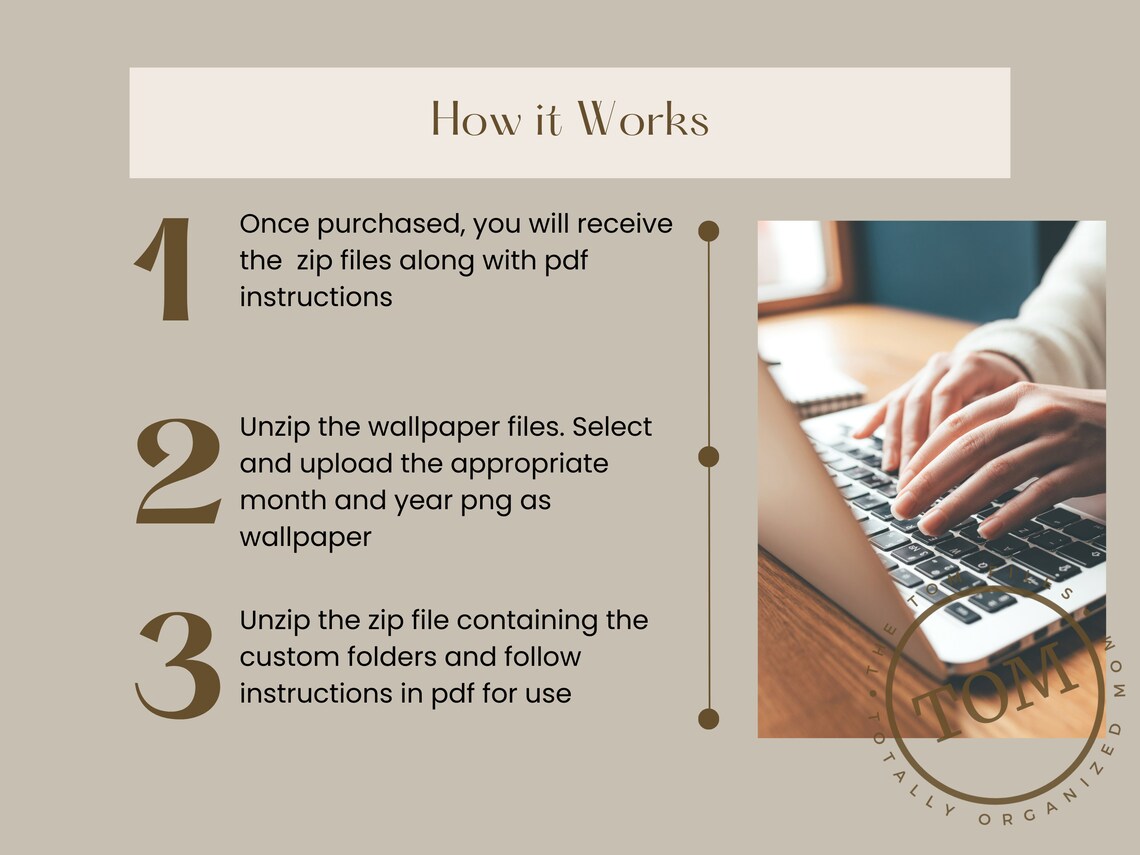 Desktop Wallpaper Organizer | 2024 AND 2025 Calendar | Cream Floral ...